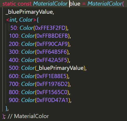 [Flutter]primarySwatch 색상 선택 시 주의사항