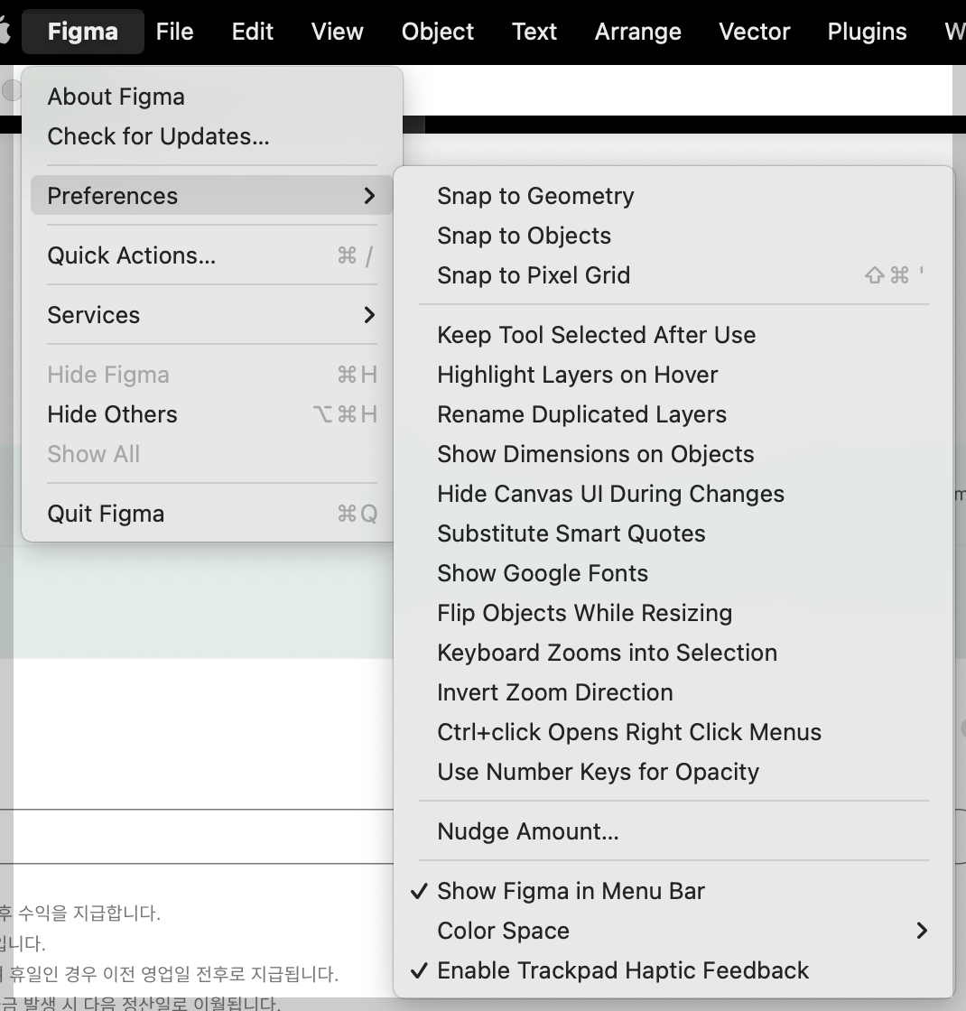 Figma 소수점 단위 크기변경, 이동하기. 그리고 Preferences 기능 알아보기