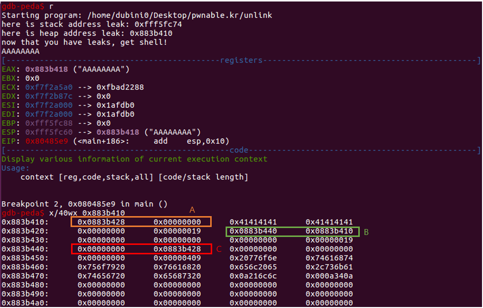 [pwnable.kr] unlink(10 pts) :: Write-Up