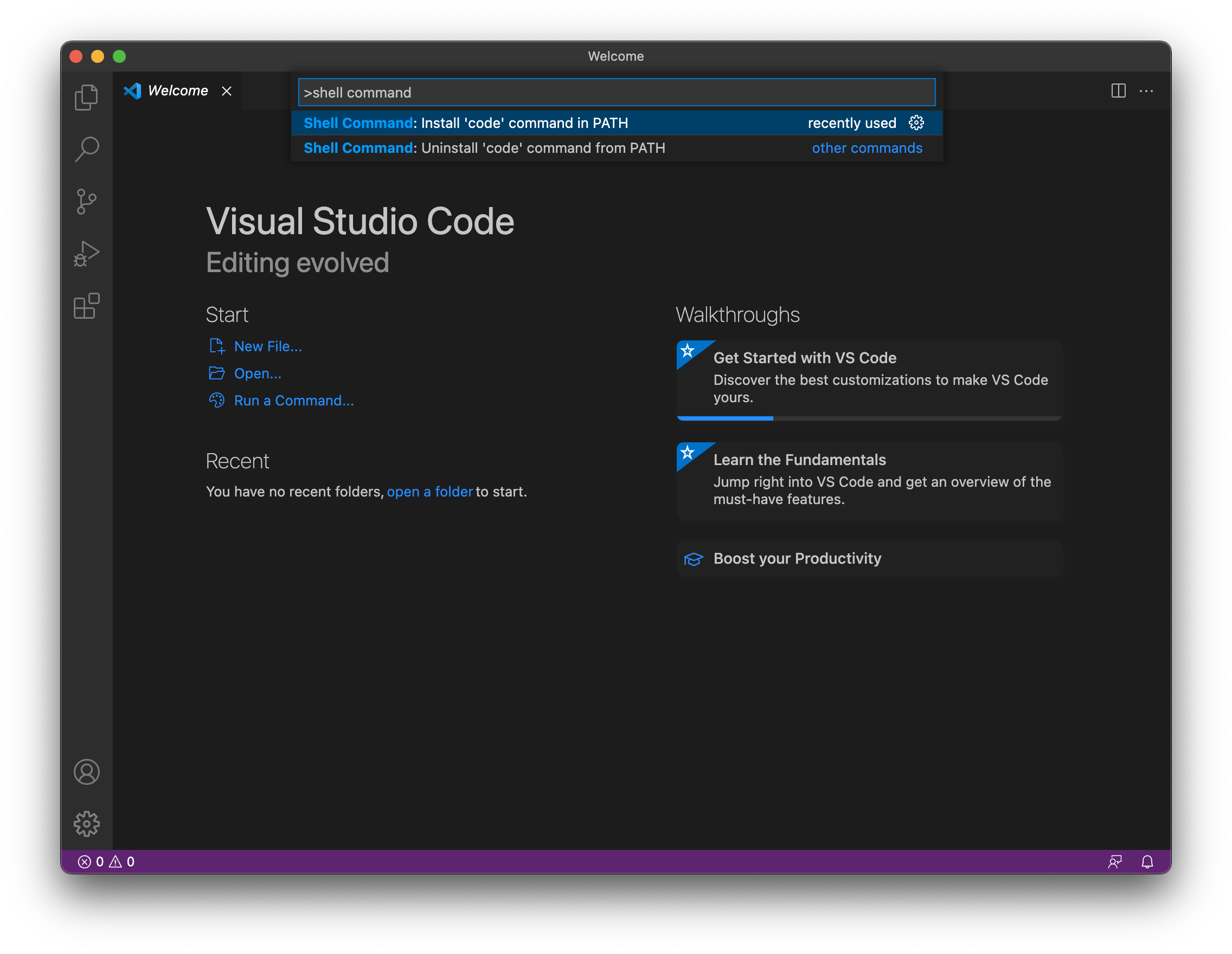 WebStorm, IntelliJ IDEA, PyCharm, Visual Studio Code를 터미널에서 실행하기