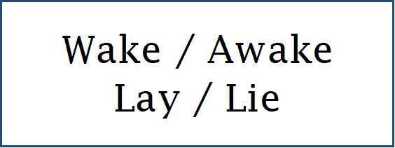 영어 학습(어휘)-Wake/ Awake, Lay/Lie/Lie