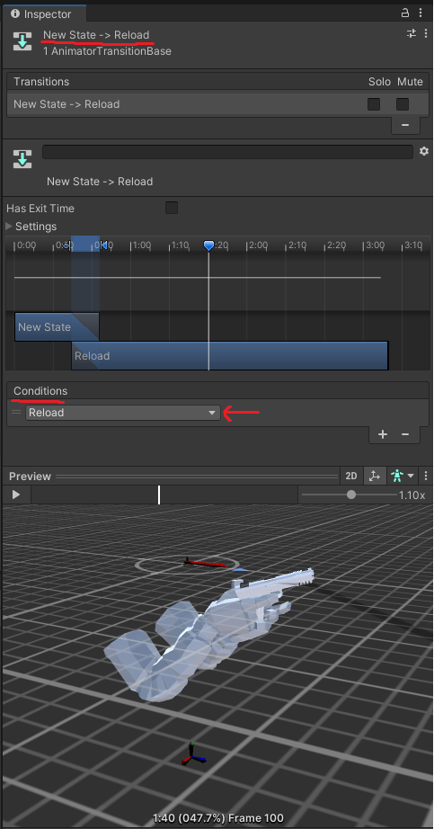 [유니티 AR FPS 게임 개발] - 3. 총 재장전 & 총 반동 / animator.settrigger & animator.crossfadeinfixedtime