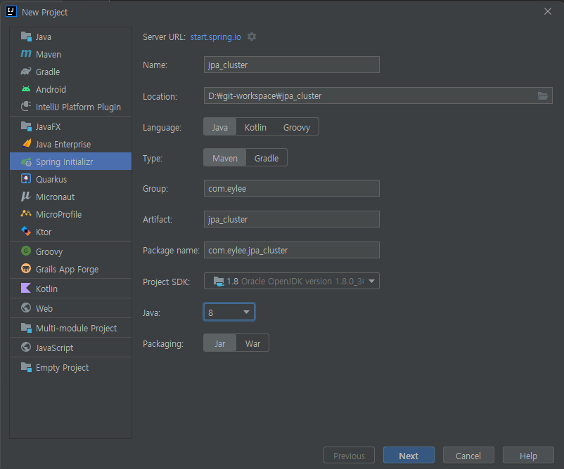 Intellij Spring Boot Maven Jpa 기초 1 프로젝트 생성 및 샘플 데이터 생성mysql 공부하는 마루