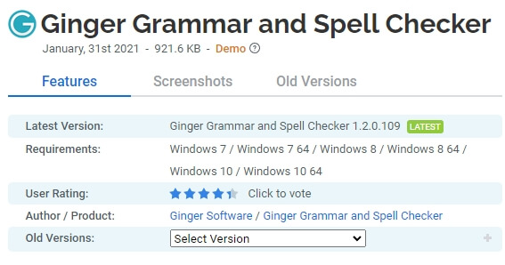 Ginger Grammar and Spell Checker 무료 다운로드