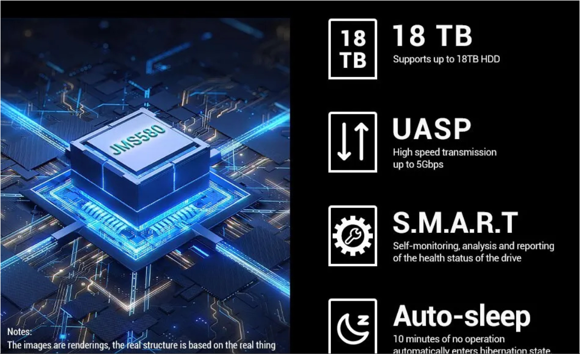 [인터넷(해외)-장바구니] UnionSine PC용 외장 하드 드라이브 인클로저, 3.5 인치 HDD 케이스, SATA-USB ...
