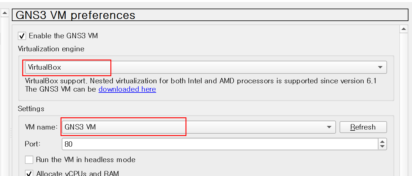 GNS3 , VM VirtualBoX 연동하는 방법