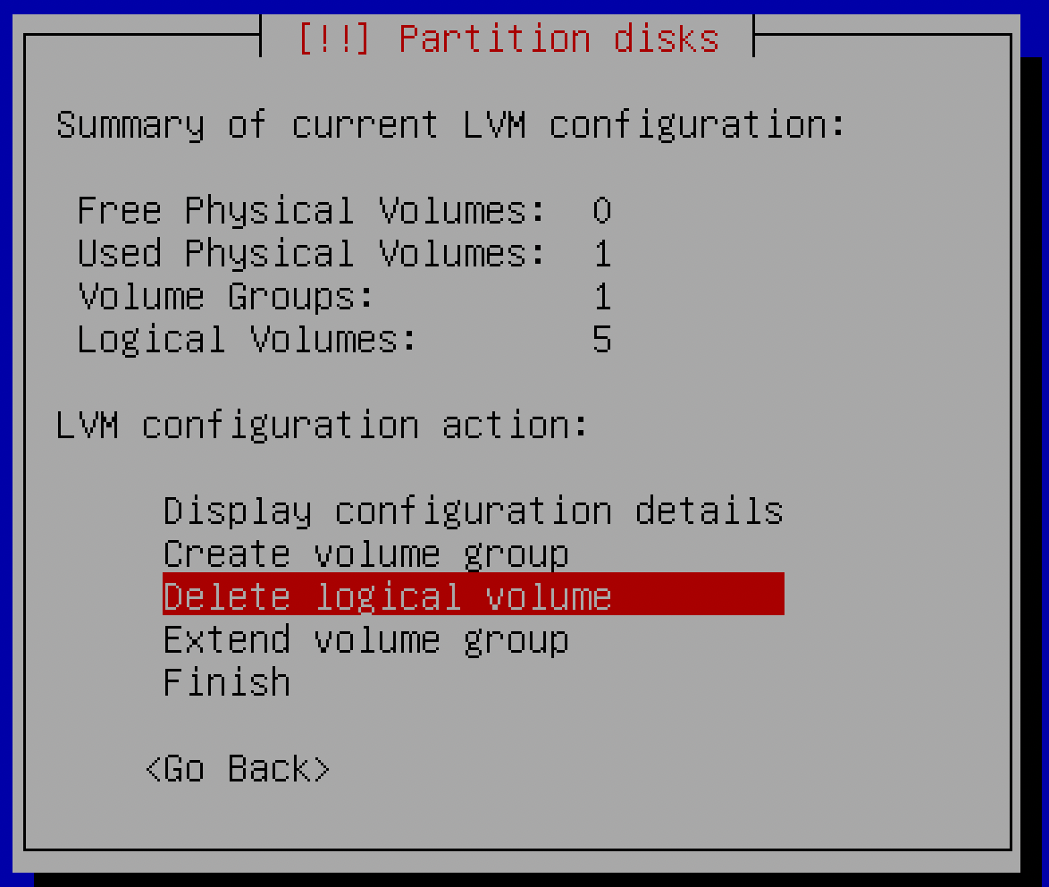 Virtualbox Debian 설치 - LVM 파티셔닝