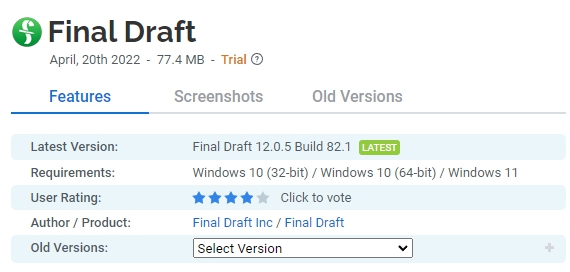 Final Draft 무료 다운로드