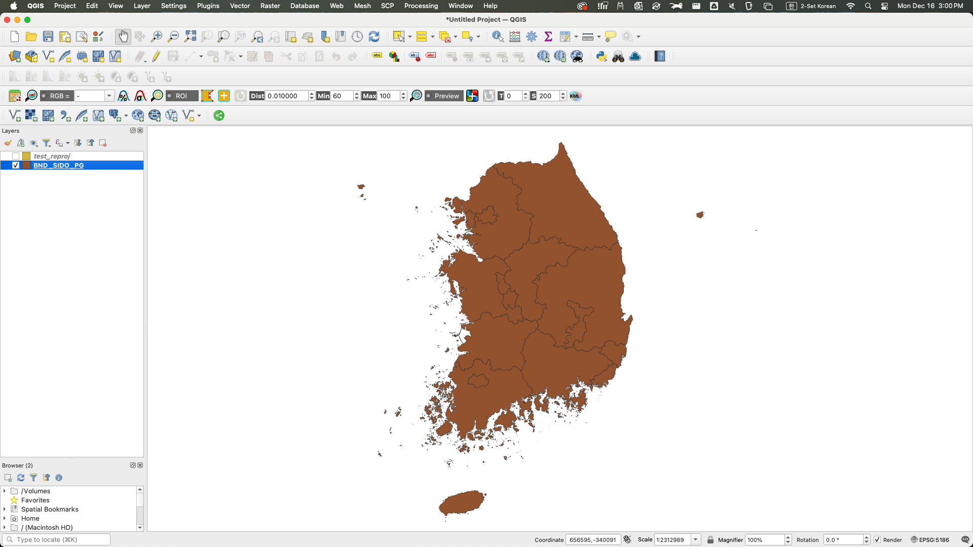 [QGIS]좌표계 변환하기 - 좌표계 재투영(Reprojection) — 복셩 아카이브