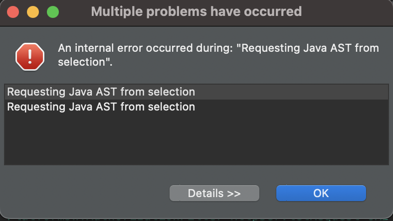 😡 Eclipse Requesting Java AST from selection 에러