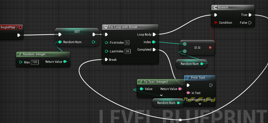 [UE5/언리얼5] 블루프린트(BluePrint)튜토리얼 - while, for, for-break #7