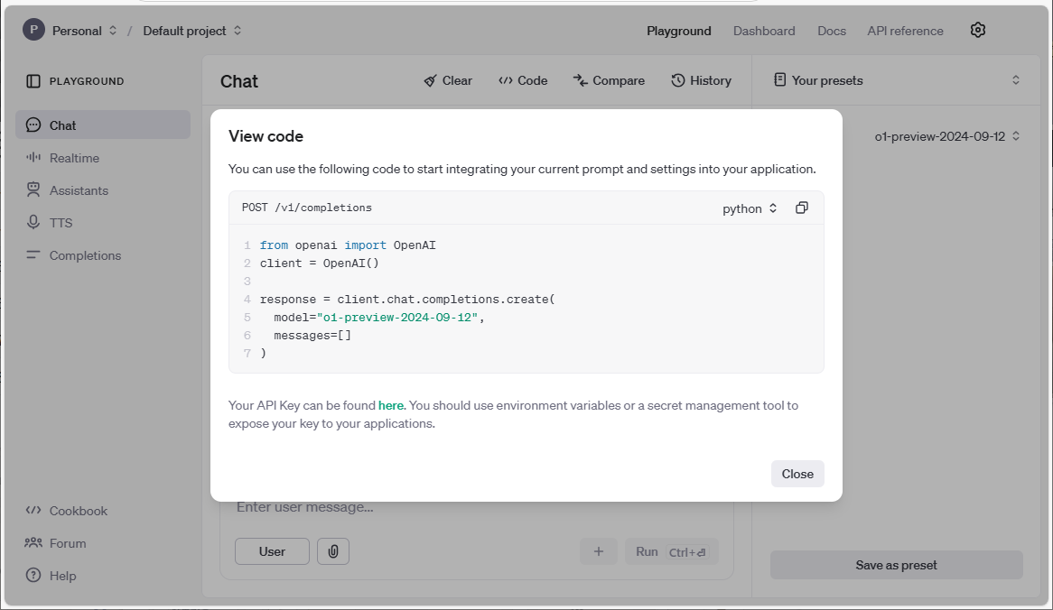 Open AI API 사용 방법 - 1