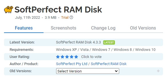 SoftPerfect RAM Disk 무료 다운로드