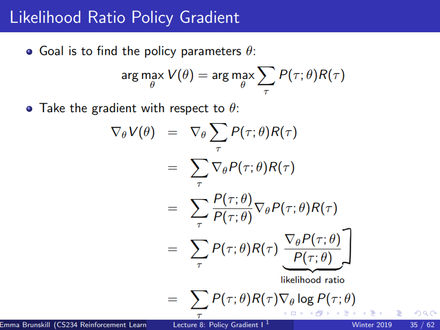 [CS234] Lecture 8: Policy Gradient I 정리