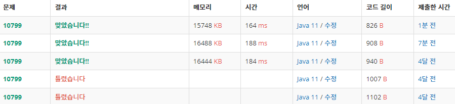 백준 10799번 쇠막대기 자바 Java (☆공부 234일차)