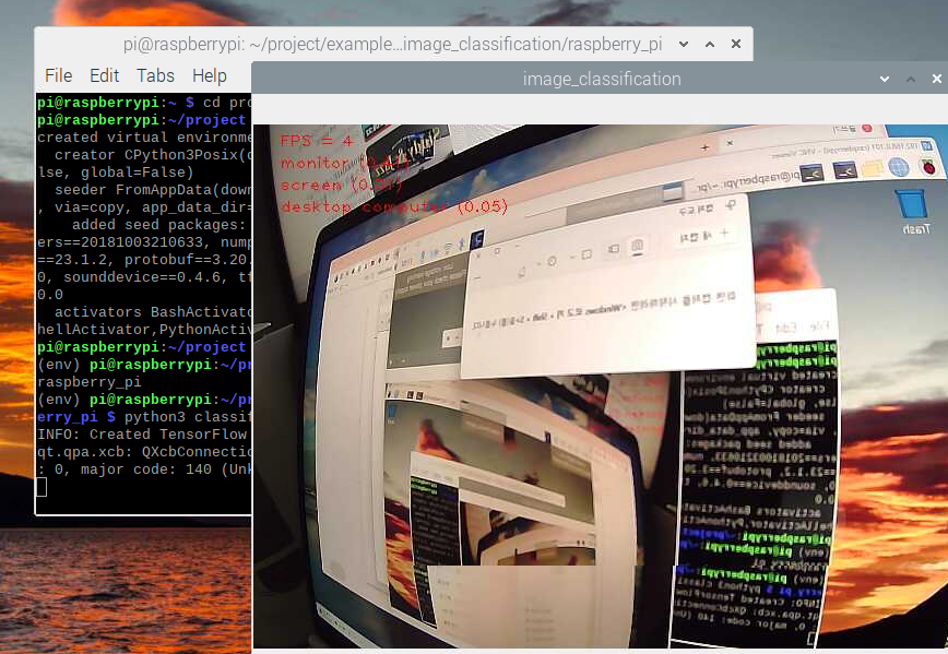 라즈베리파이 tensorflow lite로 카메라 실시간 image classification, object detection