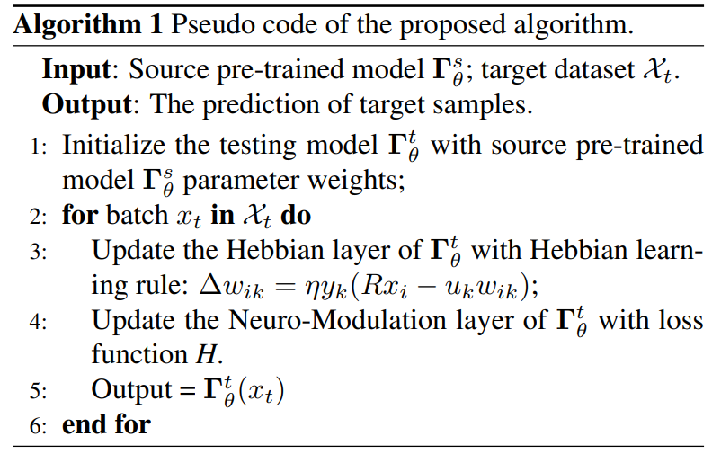 Neuro-Modulated Hebbian Learning for Fully Test-Time Adaptation 논문 공부