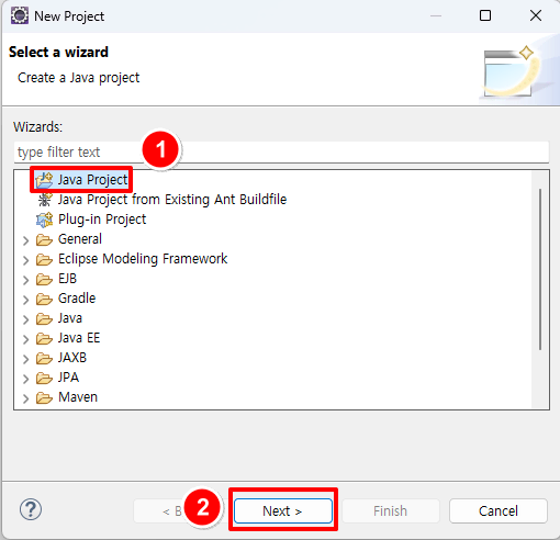 Java Eclipse를 이용한 Java 프로젝트 생성과 Hello World 출력하기