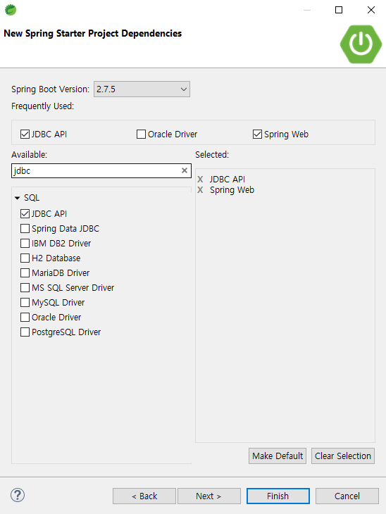 [SpringBoot]JdbcTemplate