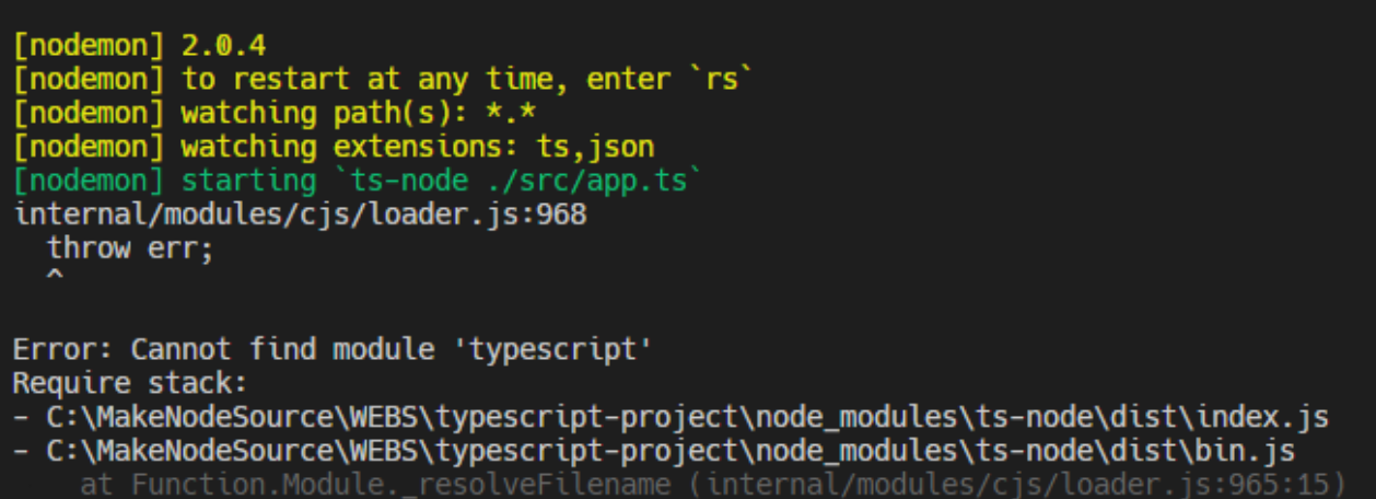 Nodejs Error Cannot Find Module Typescript 오류 해결방법 2005