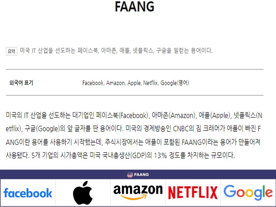 미국주식 빅테크 관련주 faang etf 레버리지 와 인버스 티커! 페이스북(meta),애플,아마존,넷플릭스,구글