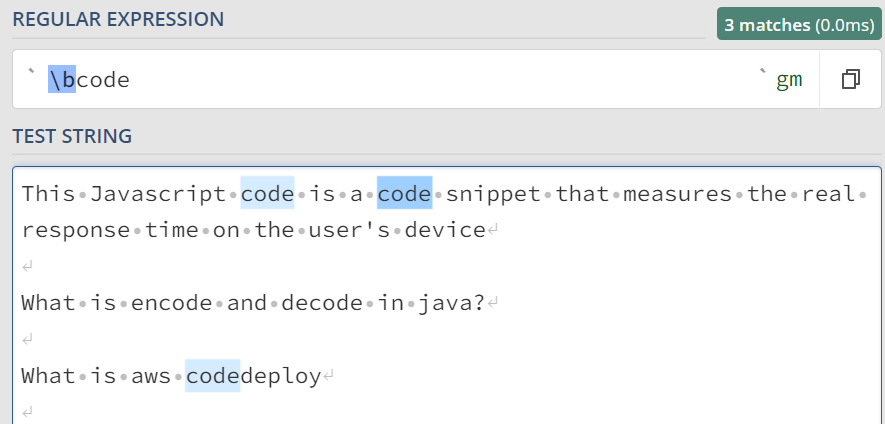 Regular Expression - 특정 위치에서의 검색