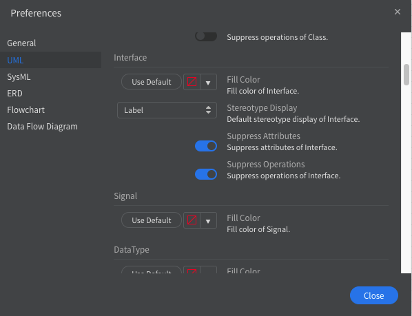 Star UML에서 interface 모양 변경