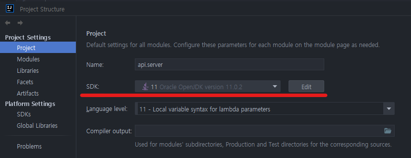 IntelliJ Spring boot 2.x project Java 설정 방법