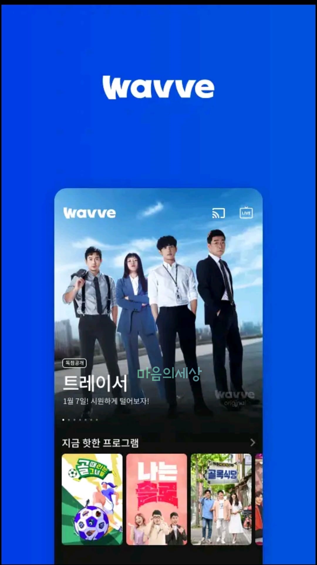 다시보기 스트리밍 서비스, Wavve (웨이브) 사용하기 - 마음의세상