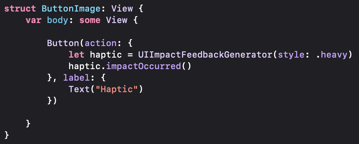 SwiftUI ) 버튼 진동 설정, Haptic feedback