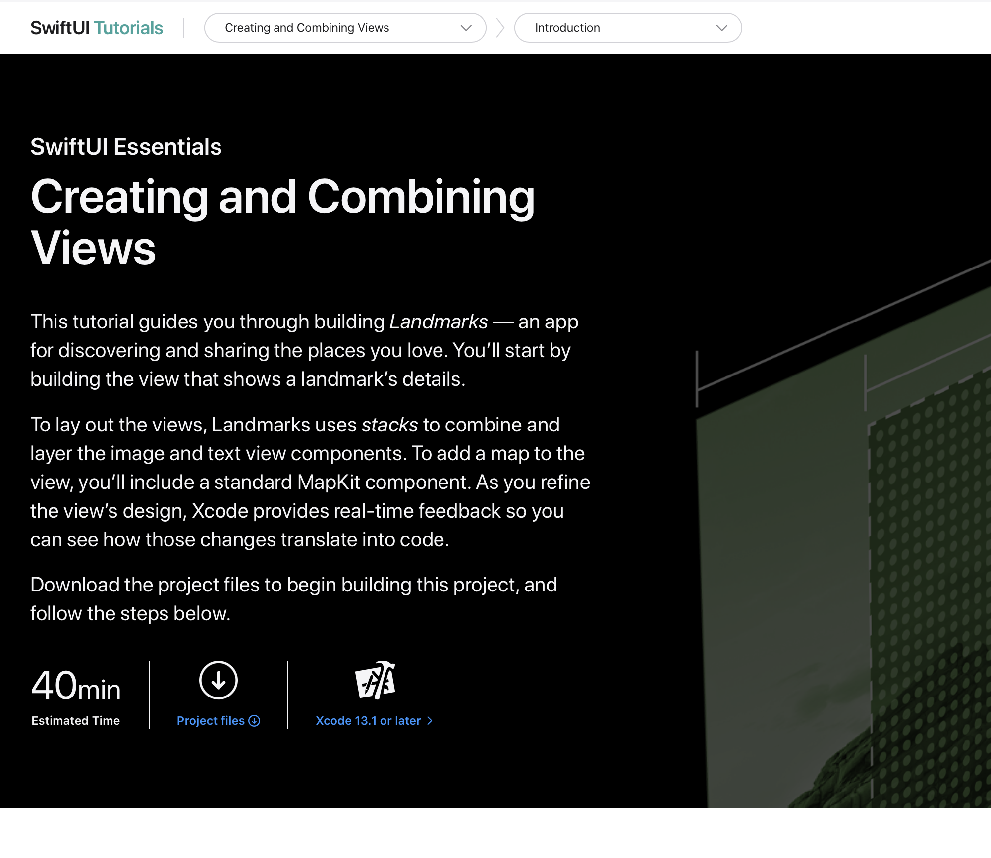 애플 공식사이트에서 제공하는 SwiftUI 강좌
