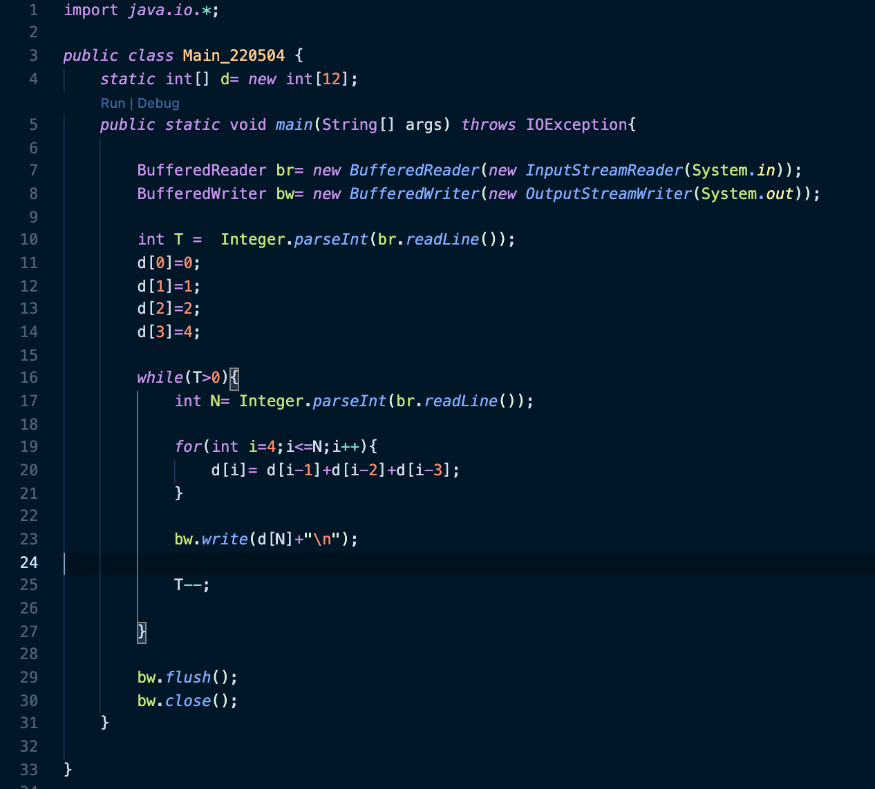 [BOJ] 9095: 1,2,3 더하기