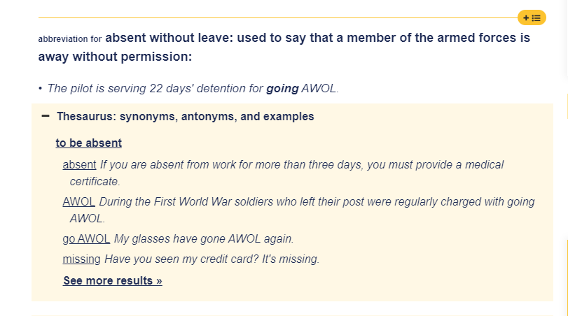 AWOL 이게 단어냐 약자냐