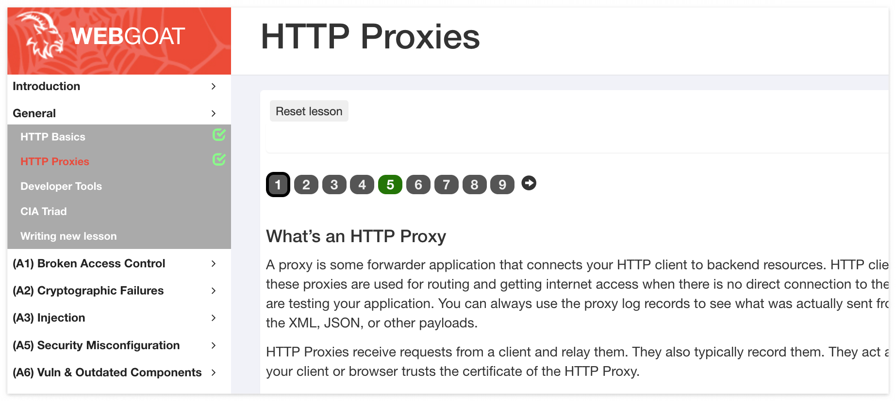 (WebGoat) General - HTTP Proxies