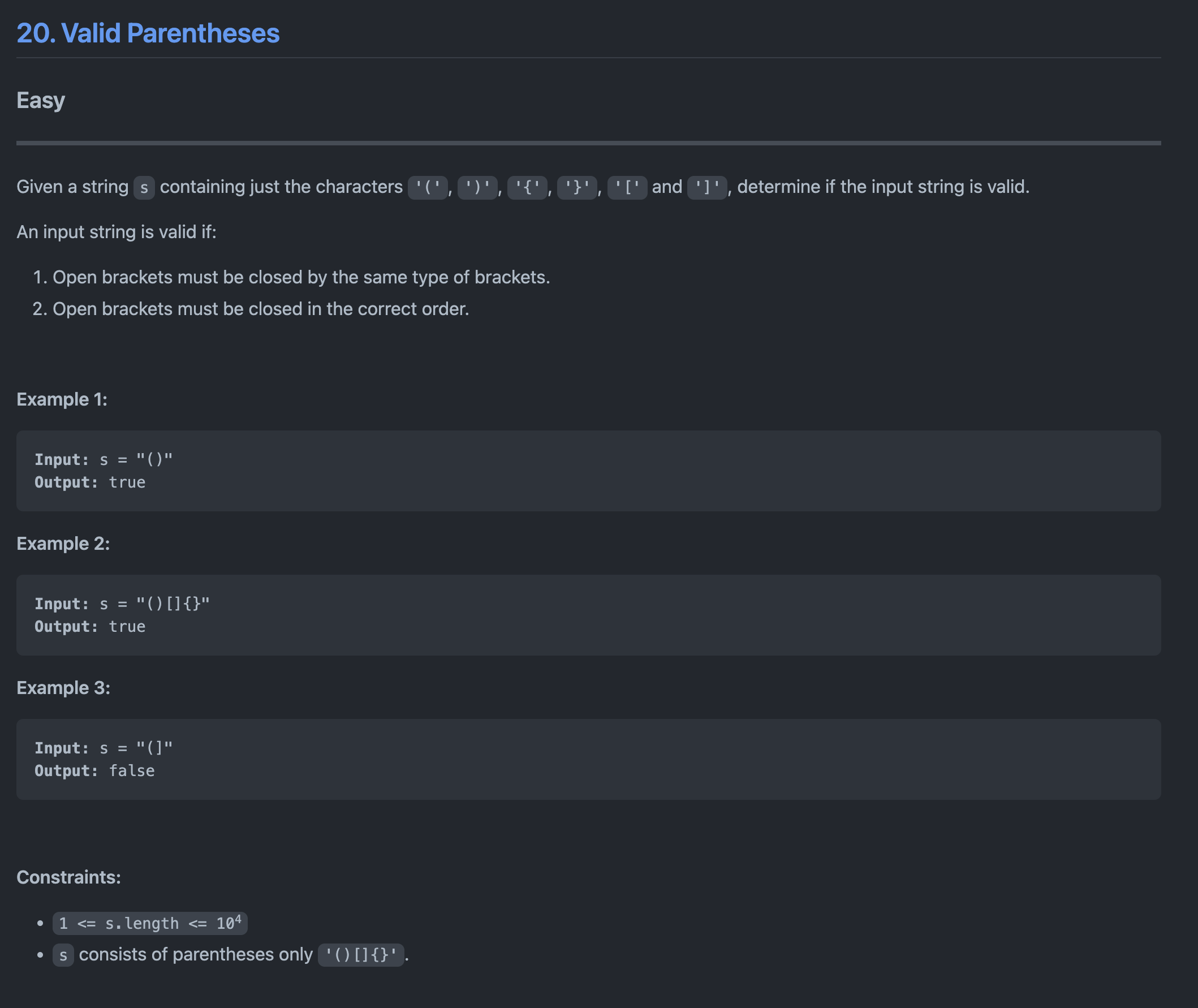 [algorithm] leetcode 20 - Valid Parentheses (파이썬)