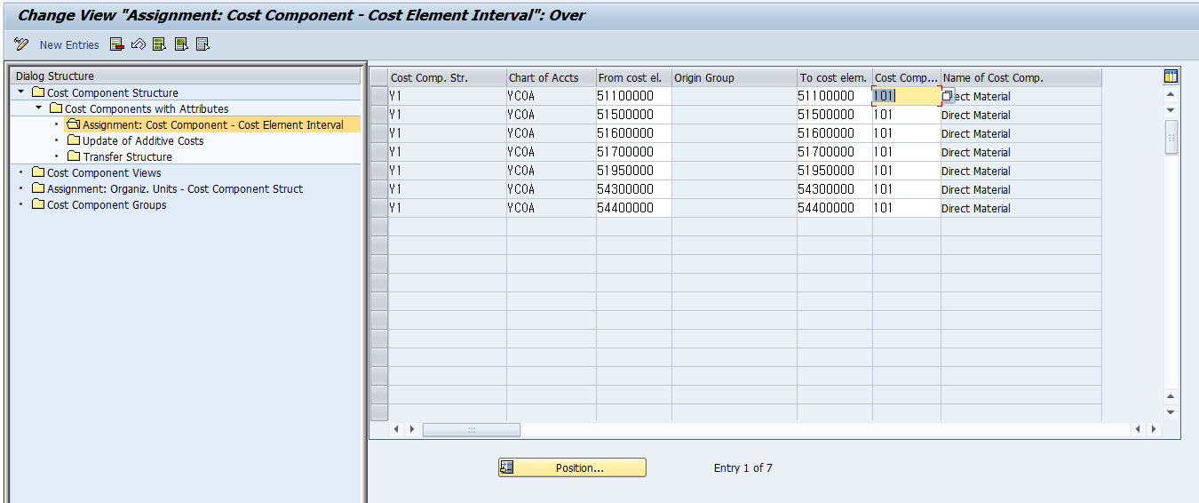 [SAP CO] 원가구성요소 구조(Cost component structure) 에 관하여(1)