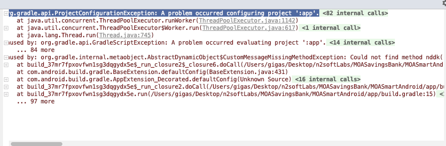[Android] Android Studio org.gradle.api.ProjectConfigurationException: A problem occurred ...
