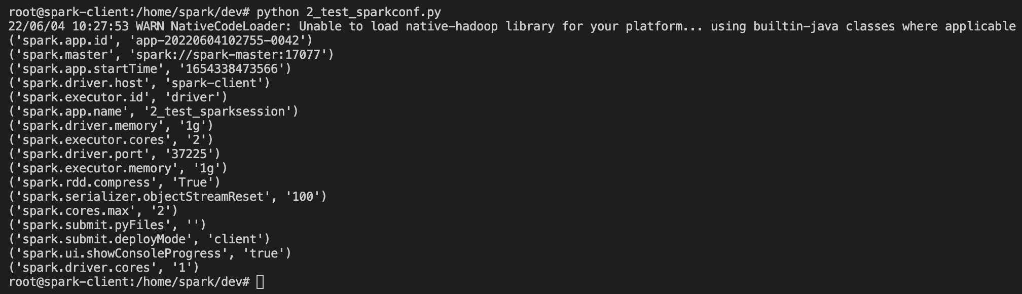 [Spark] To output spark settings from pyspark code — 과거의 나를 위해