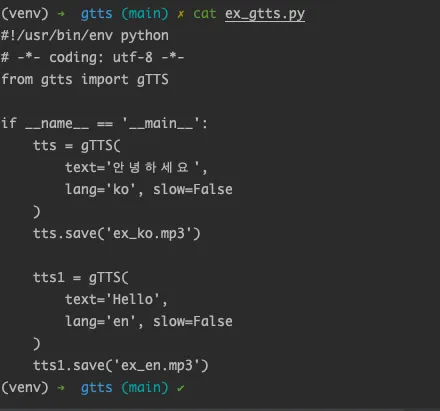 [Python] 파이썬 gtts 모듈을 이용한 텍스트 음성 변환 방법