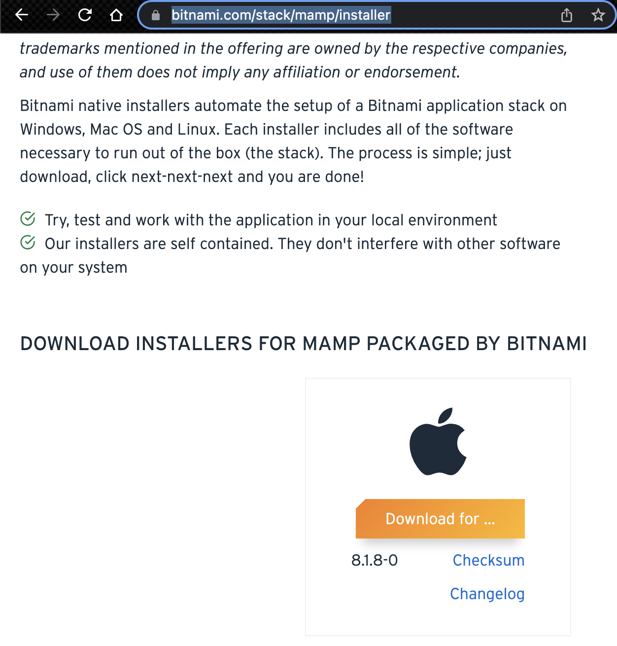 MacOS에 Bitnami MAMP 설치 및 설정(Apache + MySQL or MariaDB + PHP) :: bss 영역