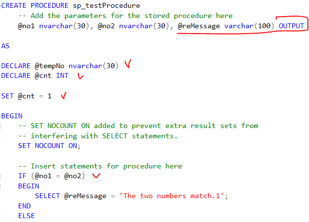 Ms Sql Output Stored Procedure If While 저장 프로시저 만들기