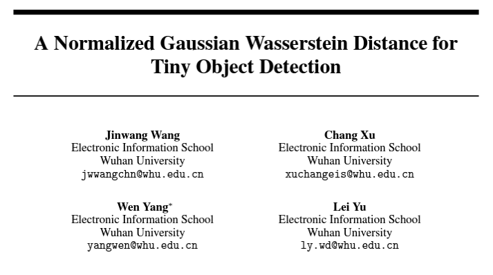 [논문 리뷰] A Normalized Gaussian Wasserstein Distance for Tiny Object Detection :: Just Give Me The ...