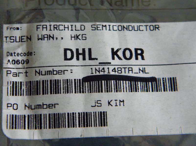 다이오드 100V 200mA DIODE small Signal Diode Diodes Rectifiers (1N4148TA) 판매합니다.