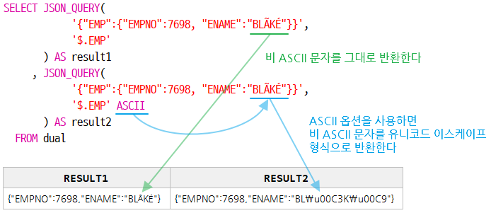 [Oracle] 오라클 JSON_QUERY 함수 사용법