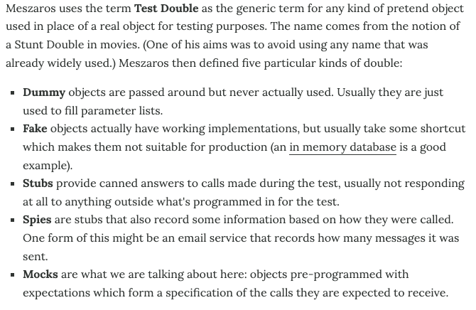 stub, mock, spy 비교