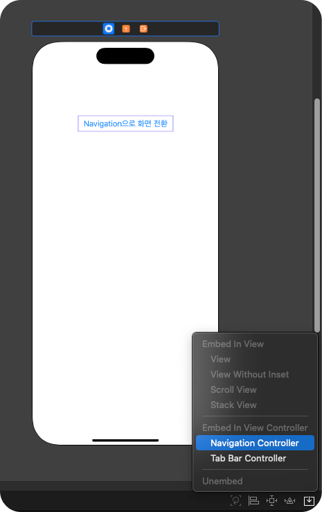 [Navigation] Storyboard + Code (Manual Segue-performSegue()으로 화면 전환)