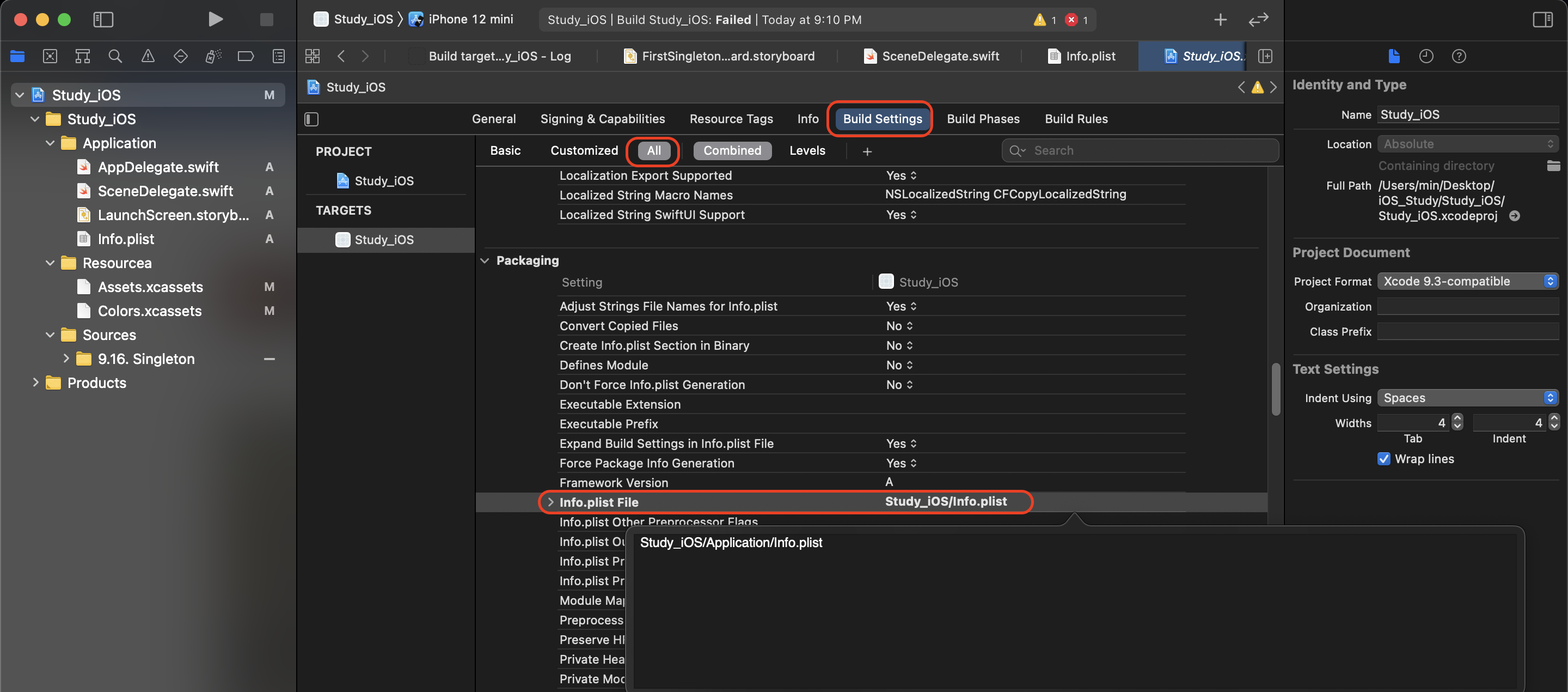 [Error] Build input file cannot be found..Info.plist 해결방법