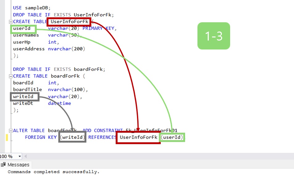 MSSQL FOREIGN KEY 제약 조건 추가,삭제 사용법 및 설명