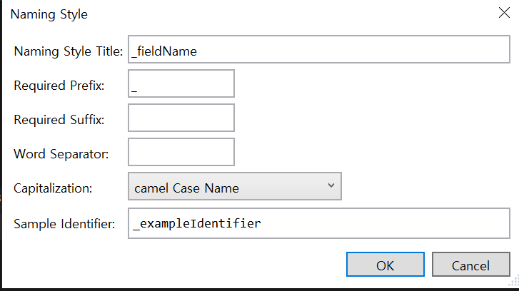 Visual Studio 2022 C# 에서 Refactoring 시 field 이름 원하는 대로 바꾸게 하기